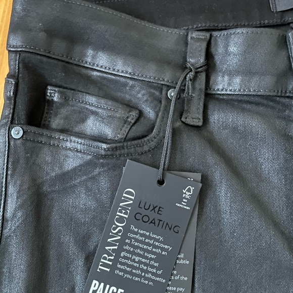PAIGE | Jeans | Luxe Paige Transcend Black Coated Denim | Poshmark